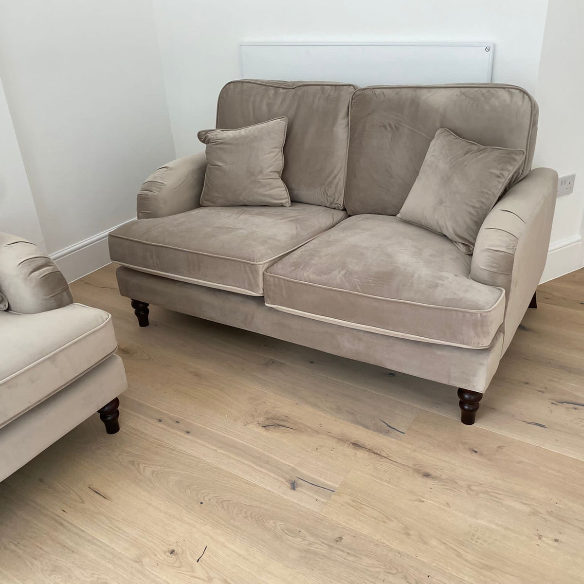 Rupert 2 Seat Sofa Plush Velvet Beige
