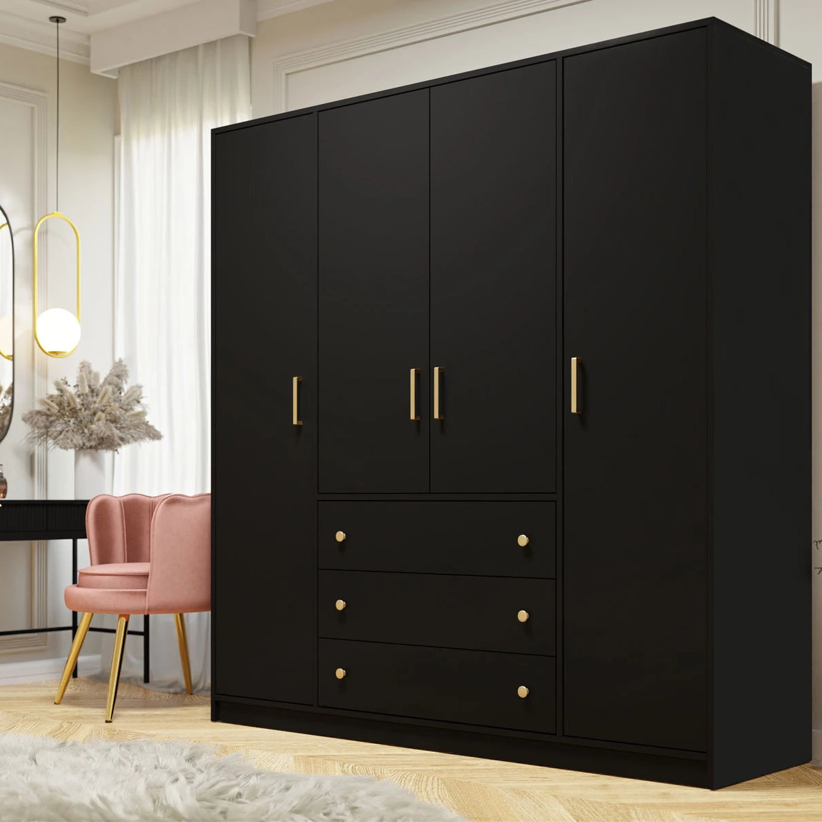 196cm Maine Wardrobe (Available in Black or White)