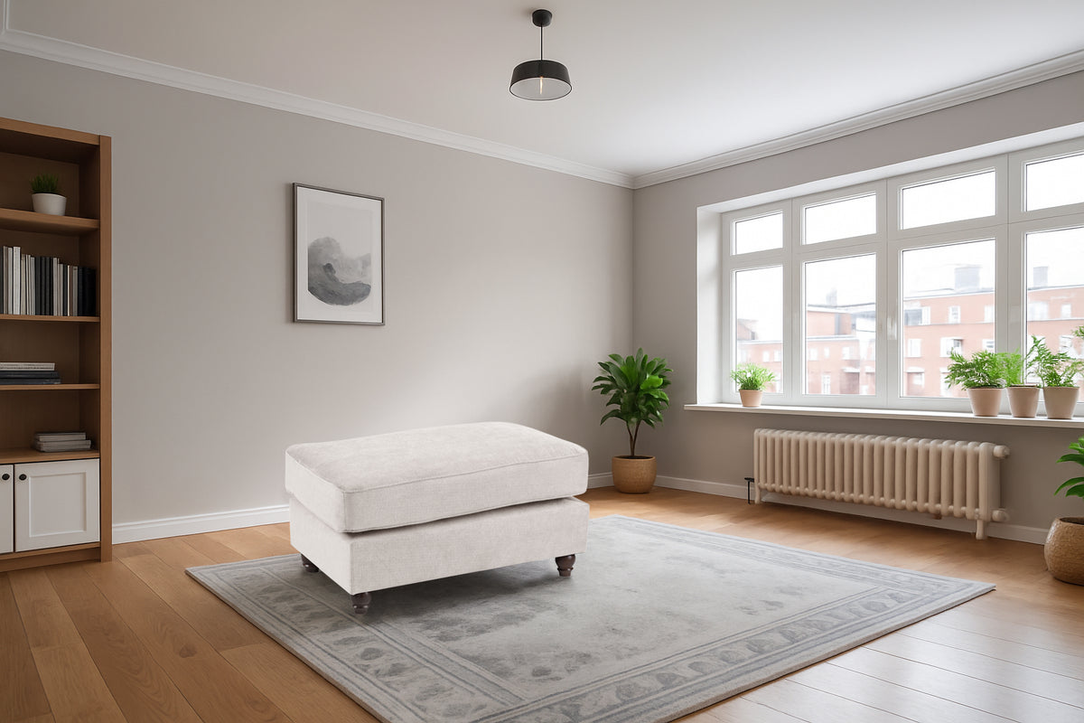 Cheshire Footstool (Available in Linen Stone or Linen Slate)