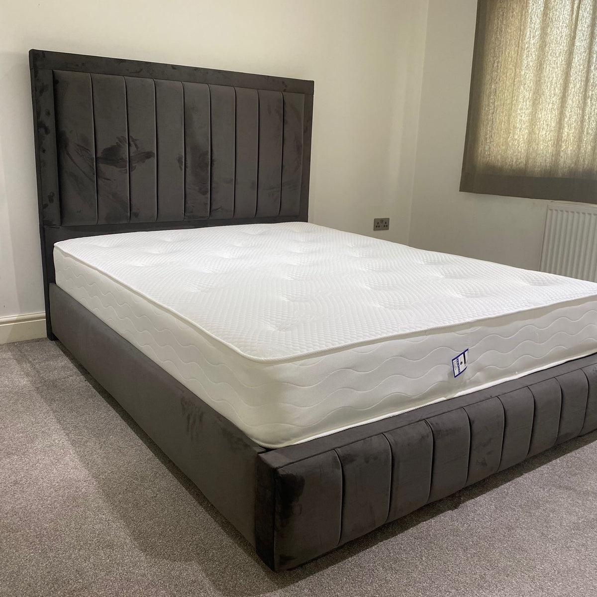Shelley Floor Standing Headboard Bed (different fabric choices and ava