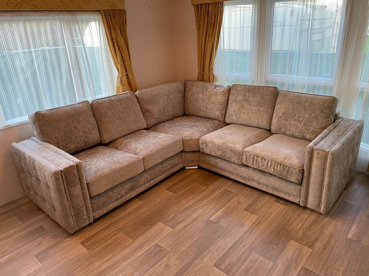 Bentley Full Back Corner Sofa (Available in Truffle or Charcoal Chenil