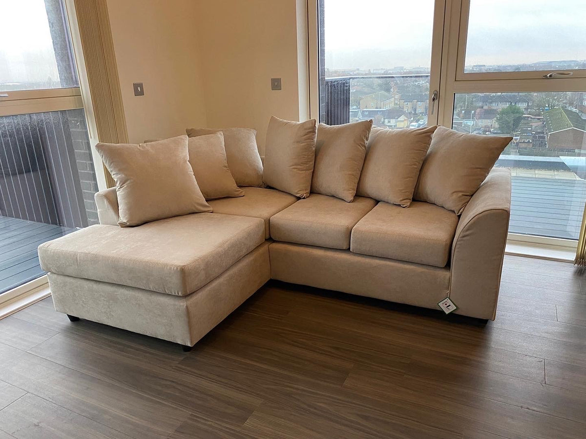 Harley Chaise Sofa in Beige — London Furniture Outlet